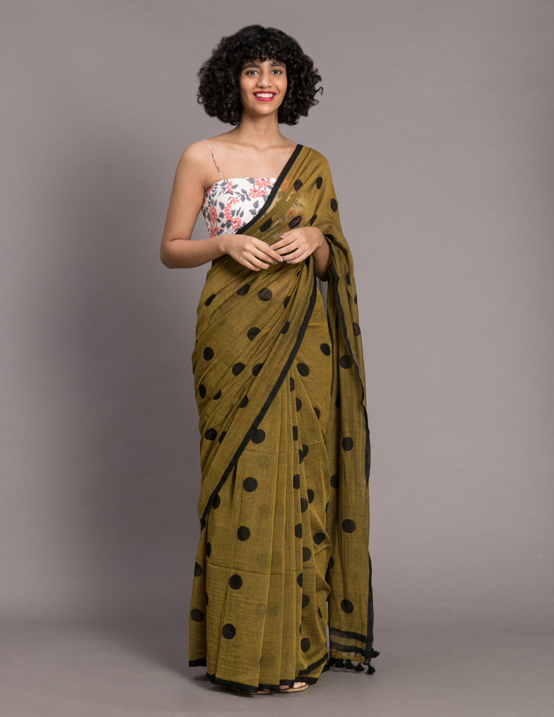 Gold Mine Polka Saree – Tsuri Trends