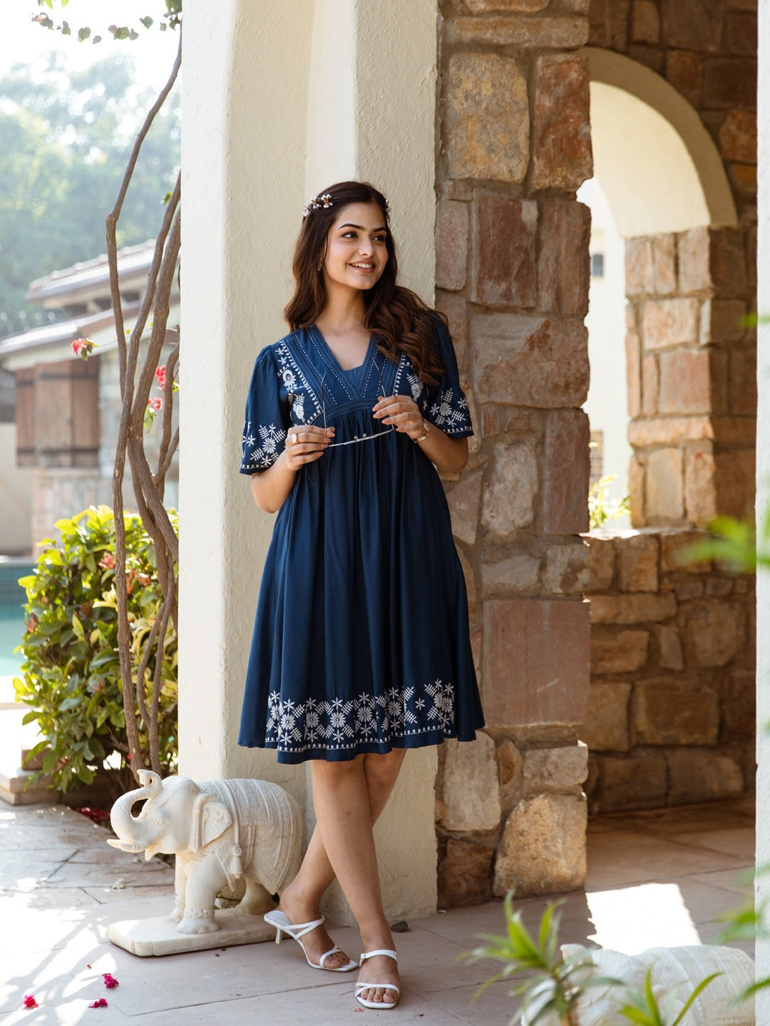 Meeval Jaipur Blue Dress – Tsuri Trends